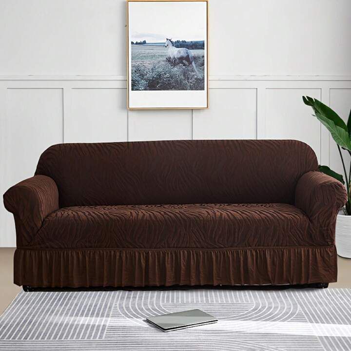 Velvet Stuff Zebra Style Premium Sofa Cover - Brown – Mystyle.pk